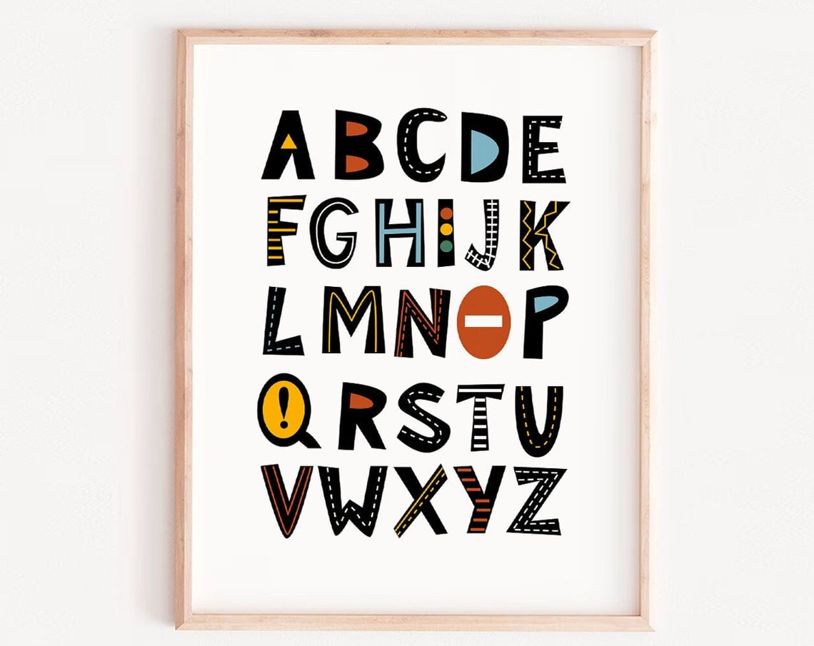 Cars Alphabet, Able Montessori Educational Posters For Kids, Boys ...