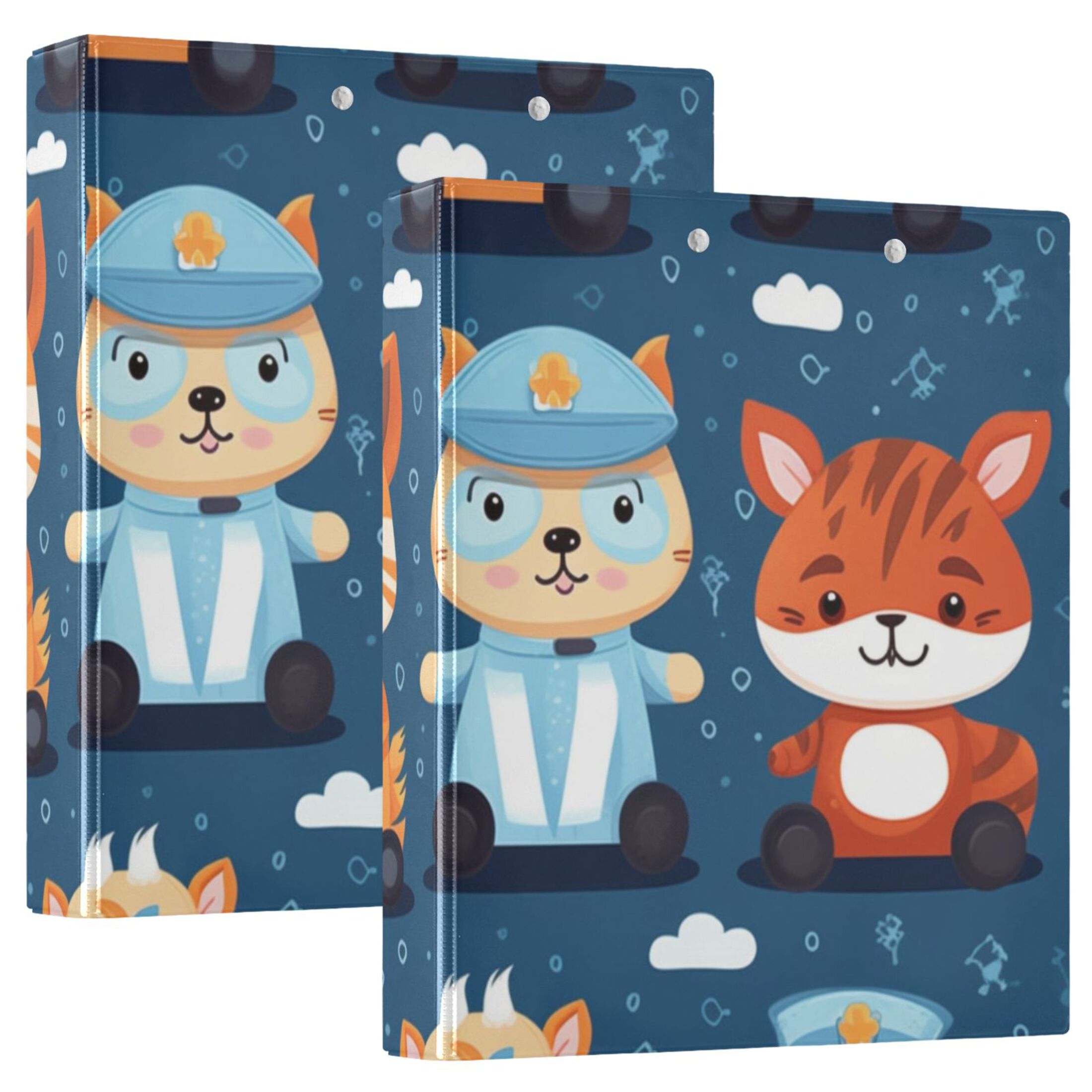 Cars Animals 3 Ring Binders 1.5 inch Hardcover File Folders with ...