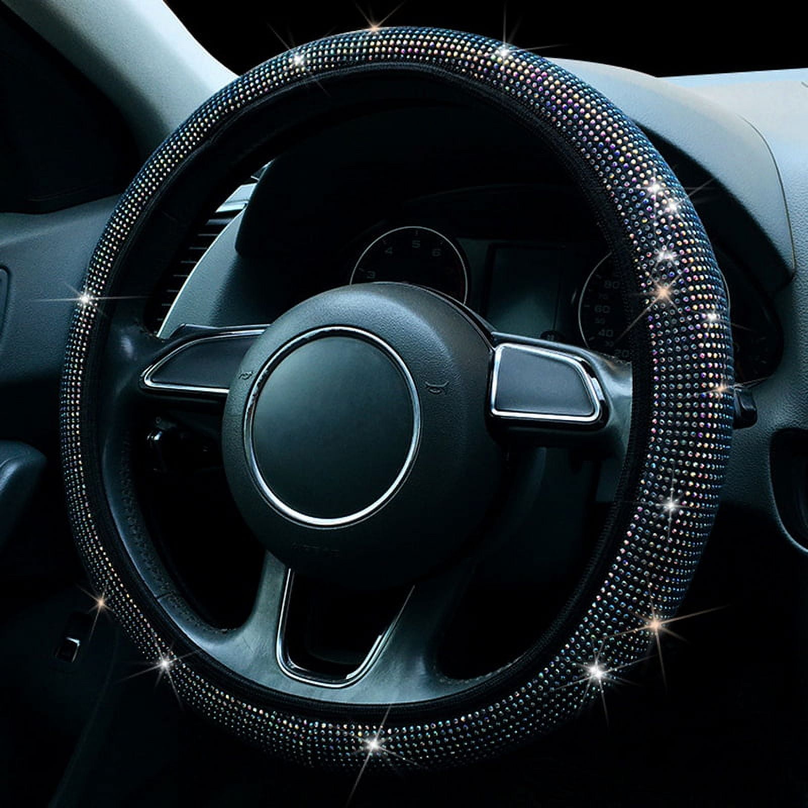 Cars Anti-Slip Crystal Steering Wheel Cover Auto Rhinestone Bling ...