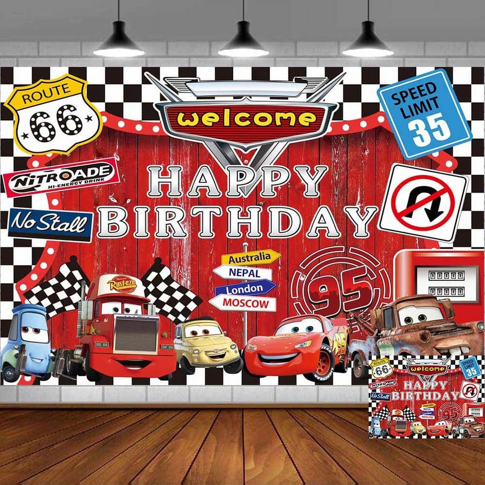 Cars Backdrop Banner Party Supplies Poster Movie Theme Background for ...