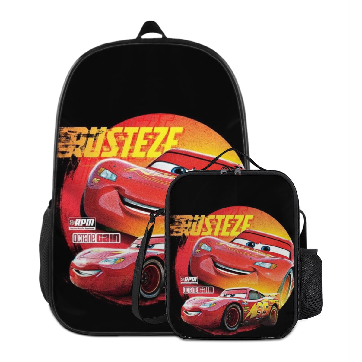 Cars Backpack with Insulated Lunch Box Set Unisex Travel Outdoor Gifts ...