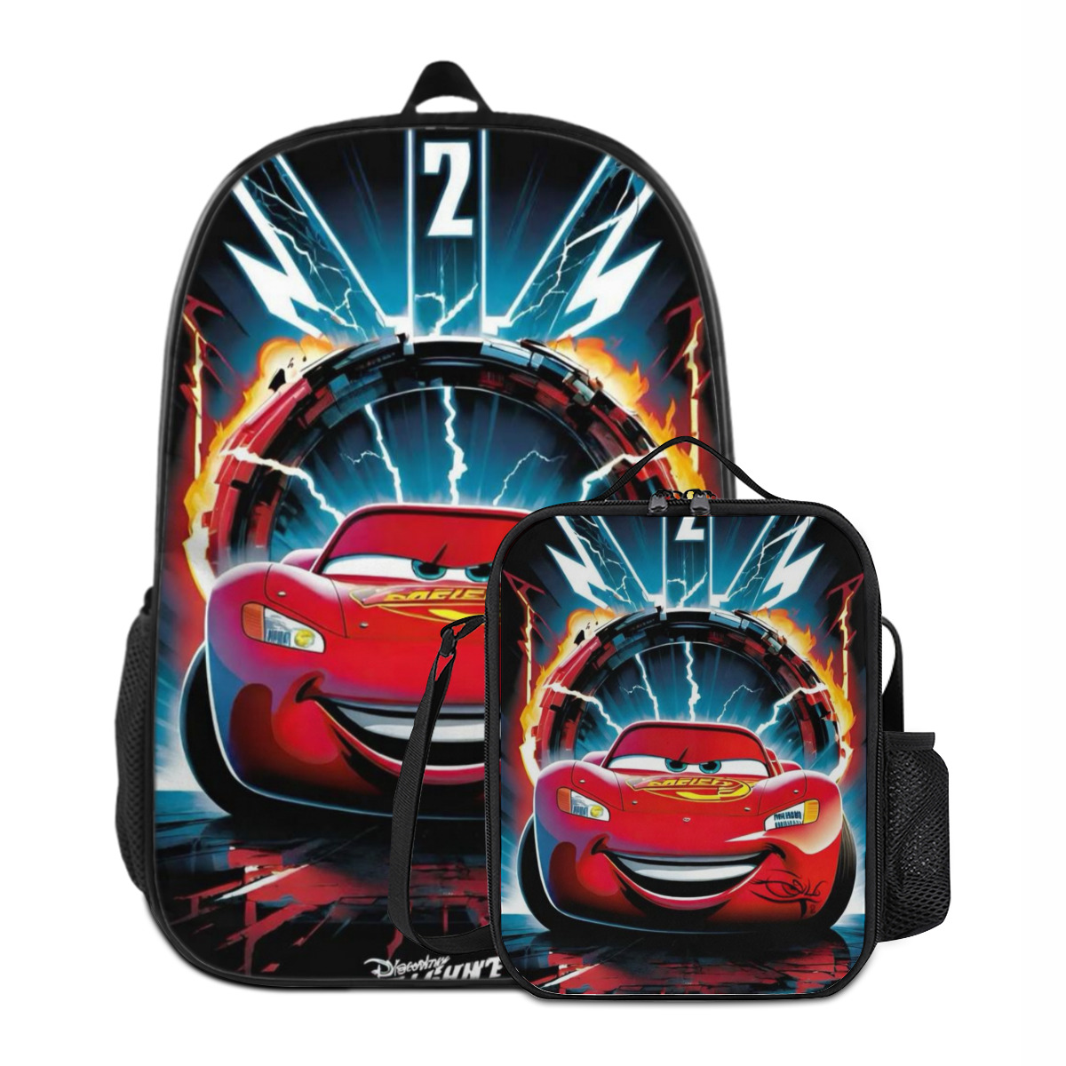 Cars Backpack with Insulated Lunch Box Set Unisex Travel Outdoor Gifts ...