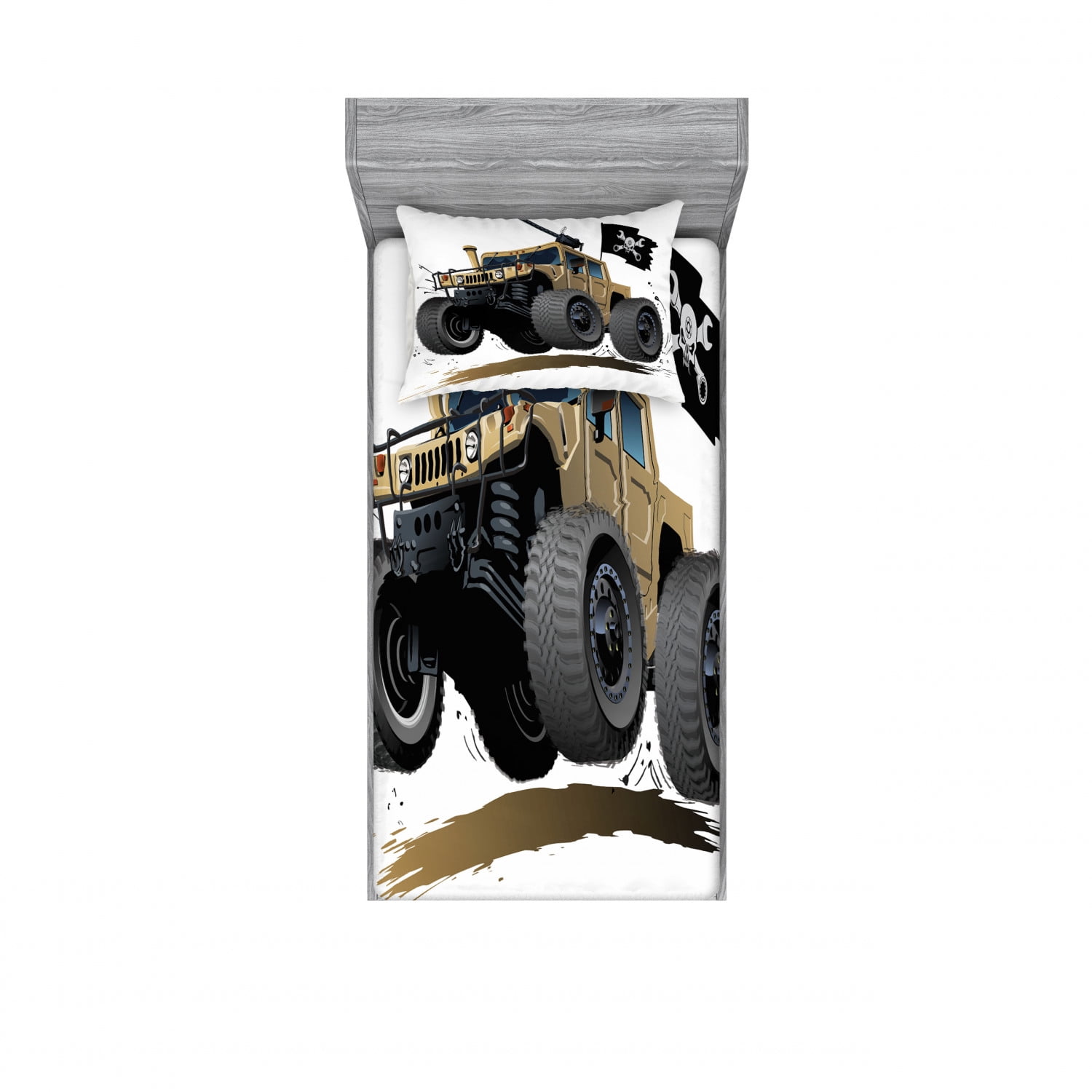 Cars Bedding Set with Sheet & Covers, Worldwide Off Road Famous Safari ...
