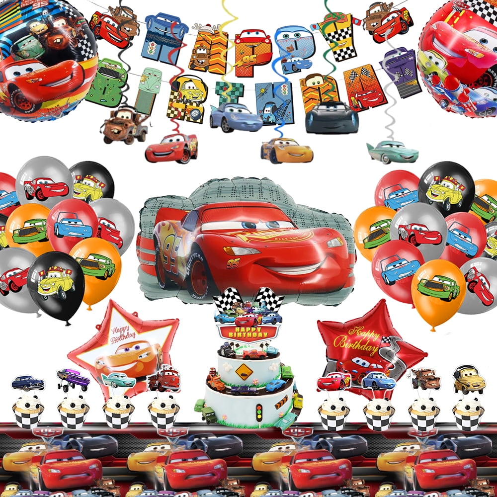Cars Birthday Party Supplies, Party Decorations Set Include Banner ...