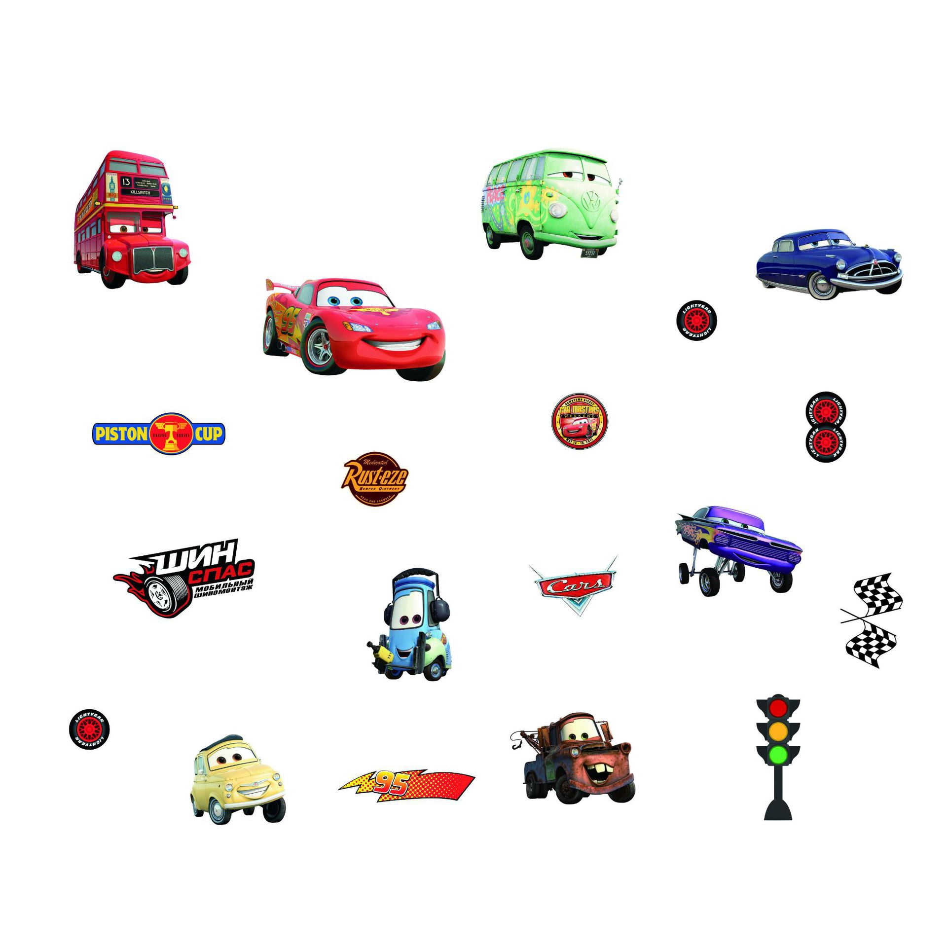 Cars Cartoon Theme 3D Wall Decals,Bedroom、Living Room、and Study Wall ...