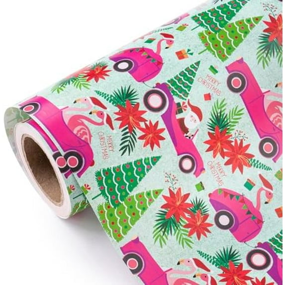 Cars Christmas Wrapping Paper - Mini Roll - 17 Inch x 33 Feet - Pink ...