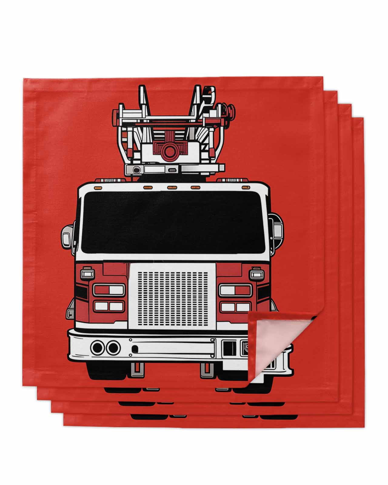 Cars Cloth Napkins Set of 4 Reusable Dinner Napkins, Red Cartoon Funny ...