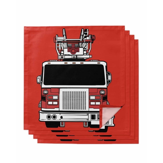 Cars Cloth Napkins Set of 4 Reusable Dinner Napkins, Red Cartoon Funny ...