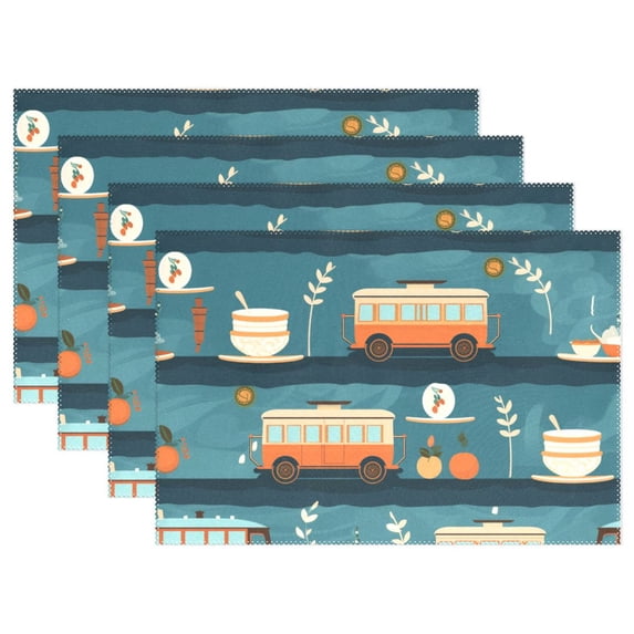 Cars Coffee Oranges 12×18 inch Placemats Heat Resistant Washable ...