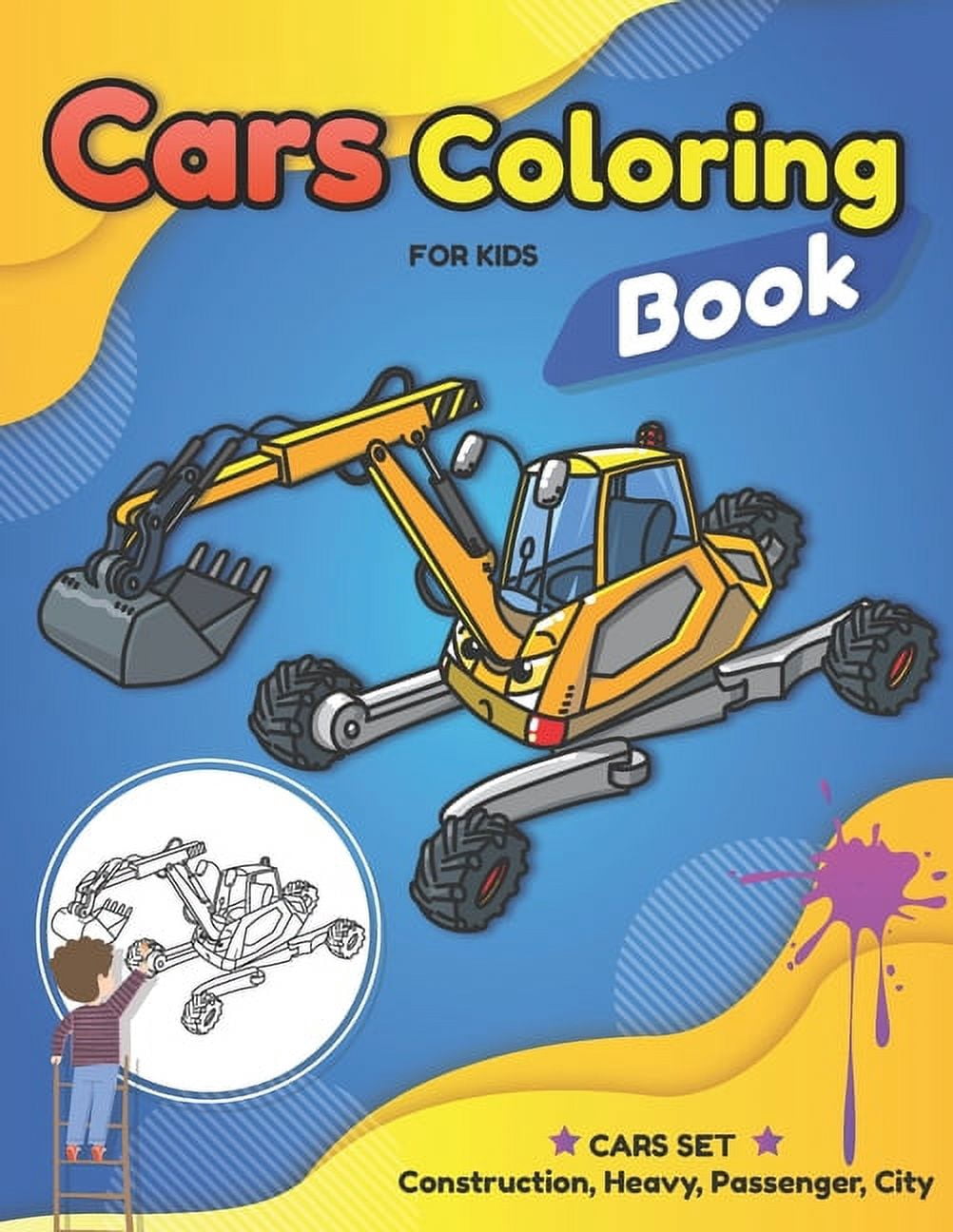 Cars Coloring Book for Kids: Learn and Fun with Cars, (Paperback ...
