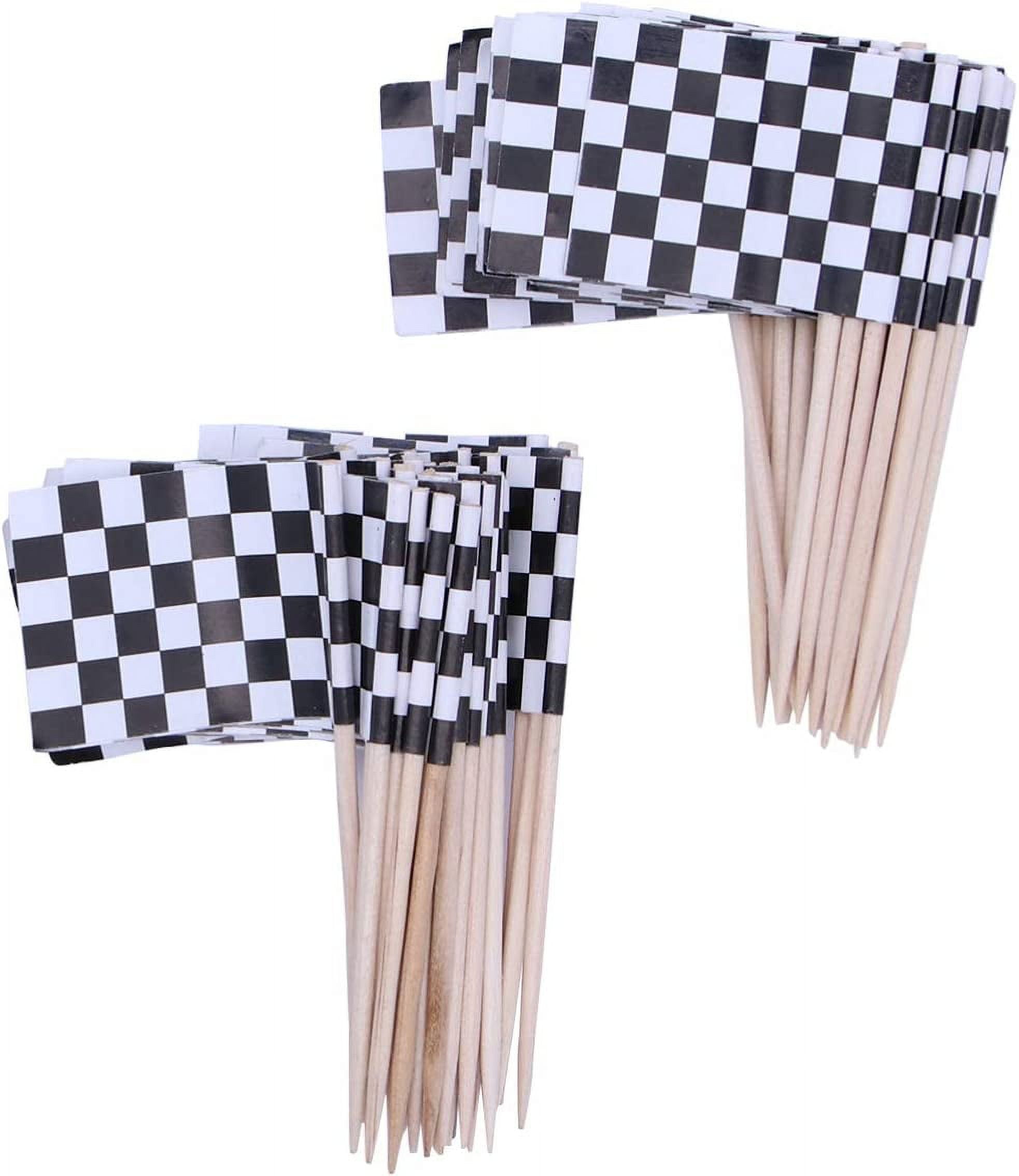 Cars Cupcake Toppers Cupcake Topper 100pcs Checkered Racing Flag ...