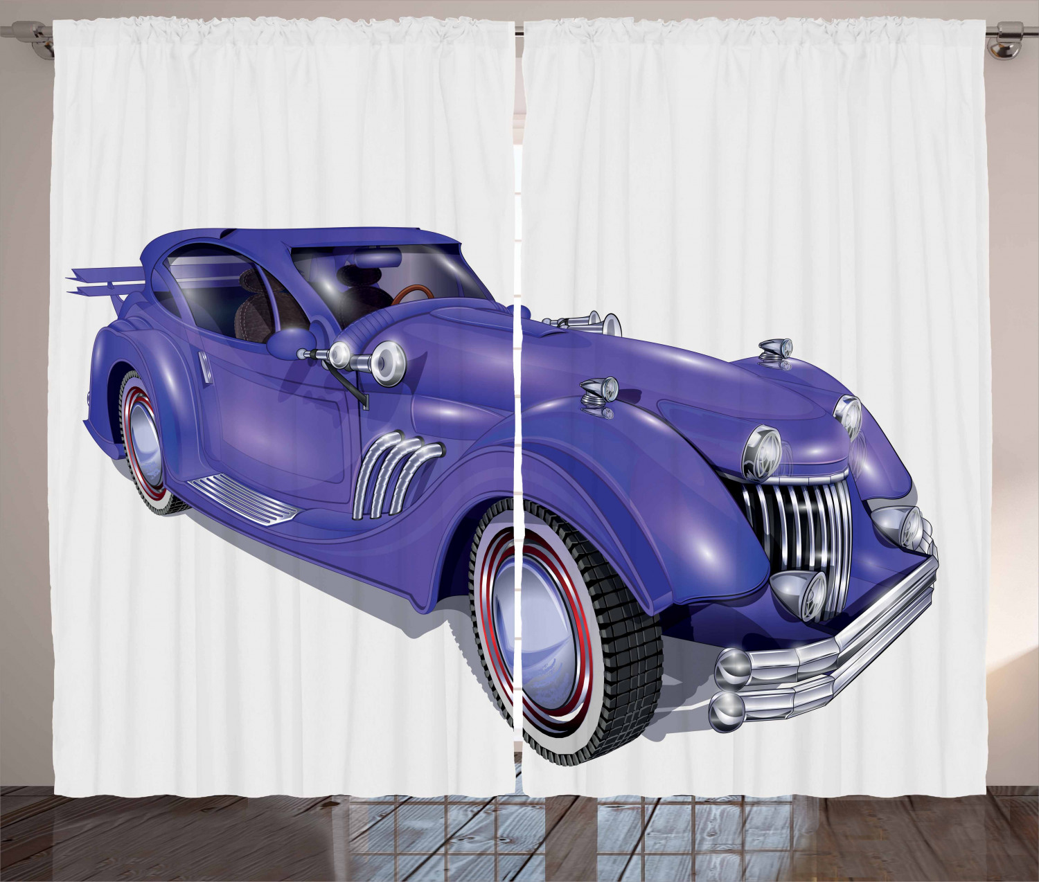 Ambesonne Cars Curtains 2 Panel Set, Custom Vehicle High Speed, 108" x ...