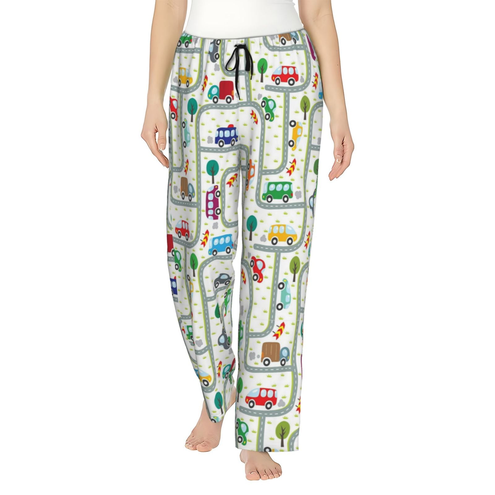 Cars Driving on the Roads Women's Comfy Pajama Pants with Pockets,Soft ...