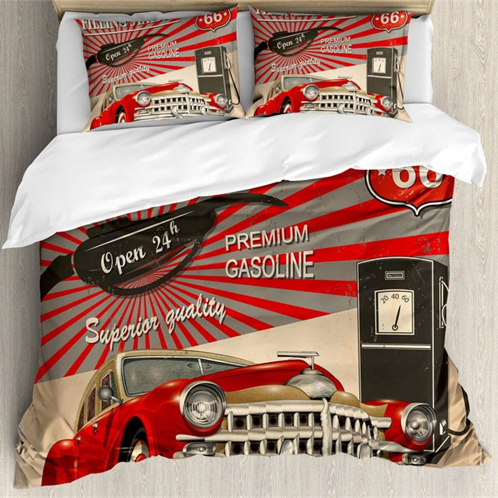 Cars Duvet Cover Retro Custom Classic Car Bedding Set Microfiber ...