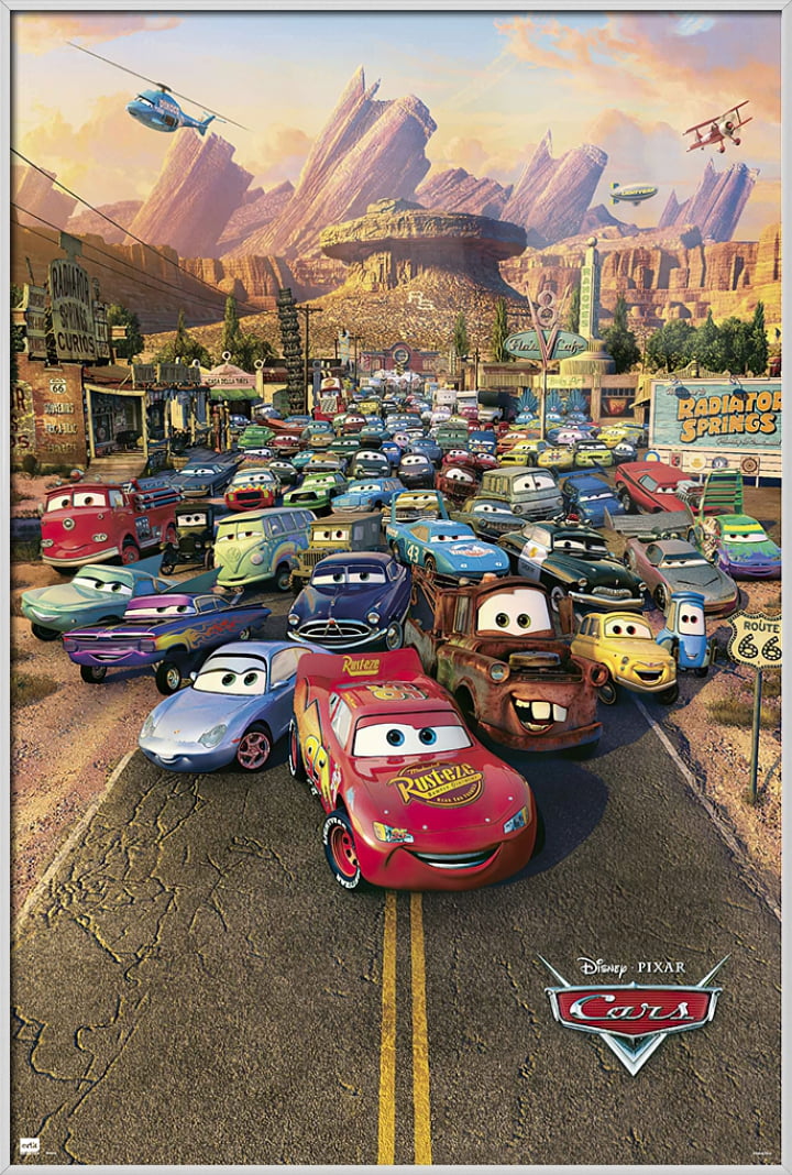 Cars - Framed Disney / Pixar Movie Poster (Regular Style) (Size: 25" X ...