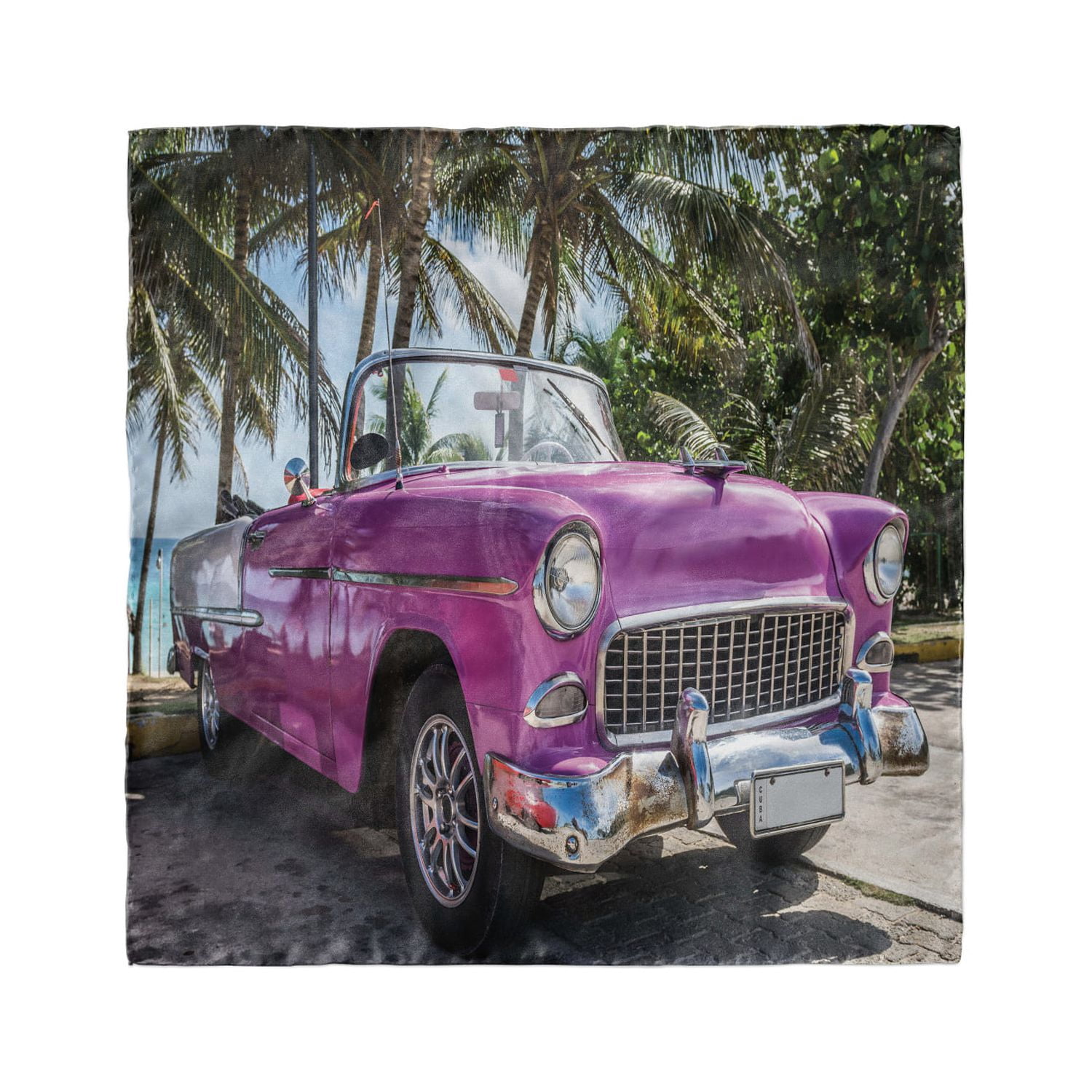 Cars Head Scarf, Cabriolet Parked on Beach, Head Wrap, 3 Sizes, by ...