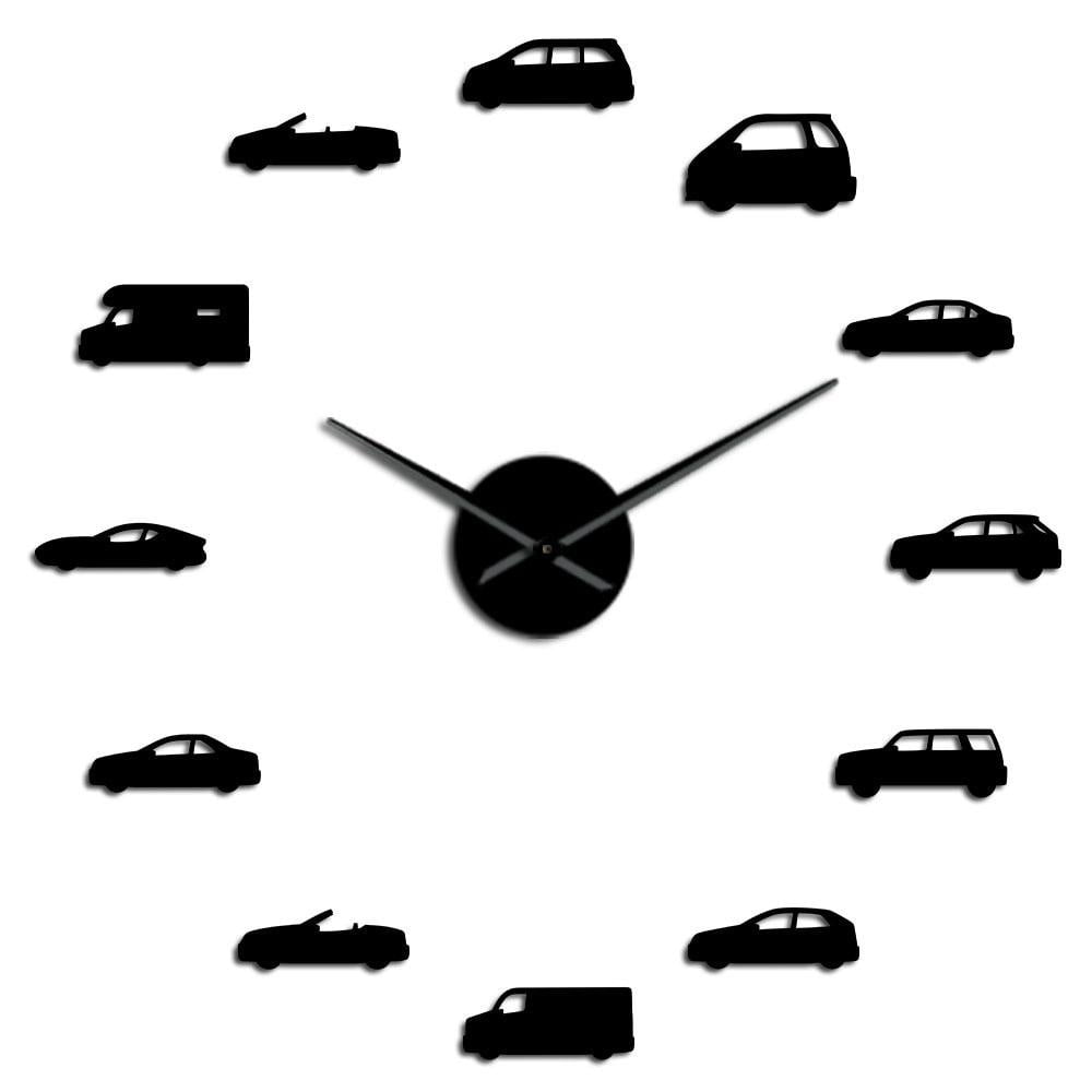 Cars Illustration Boys Room Decor Clock Transportation Wall Art Large ...