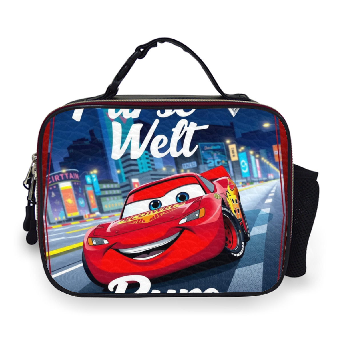 Cars Insulated Lunch Box Unisex Reusable Lunch Box Portable Leather ...