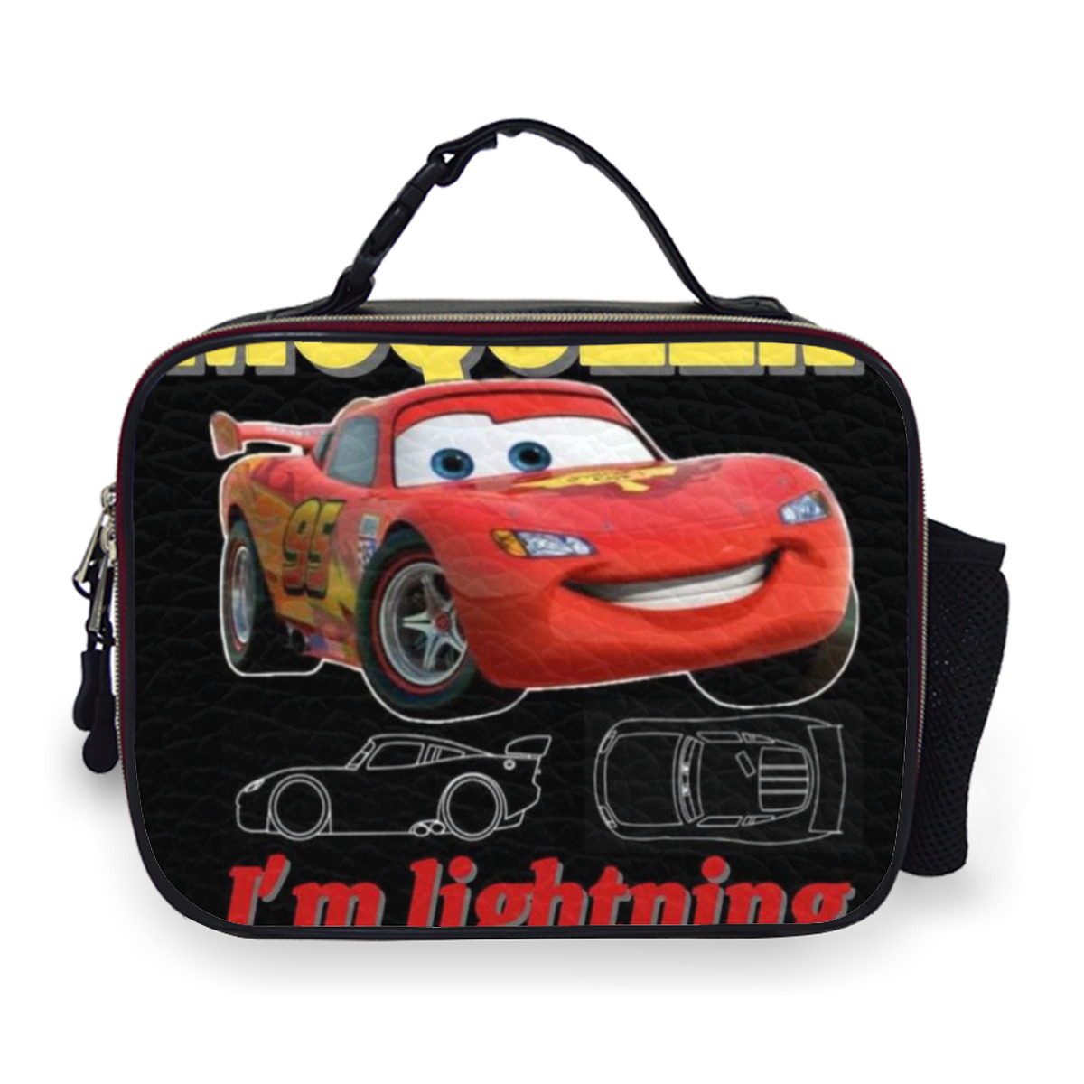 Cars Insulated Lunch Box Unisex Reusable Lunch Box Portable Leather ...