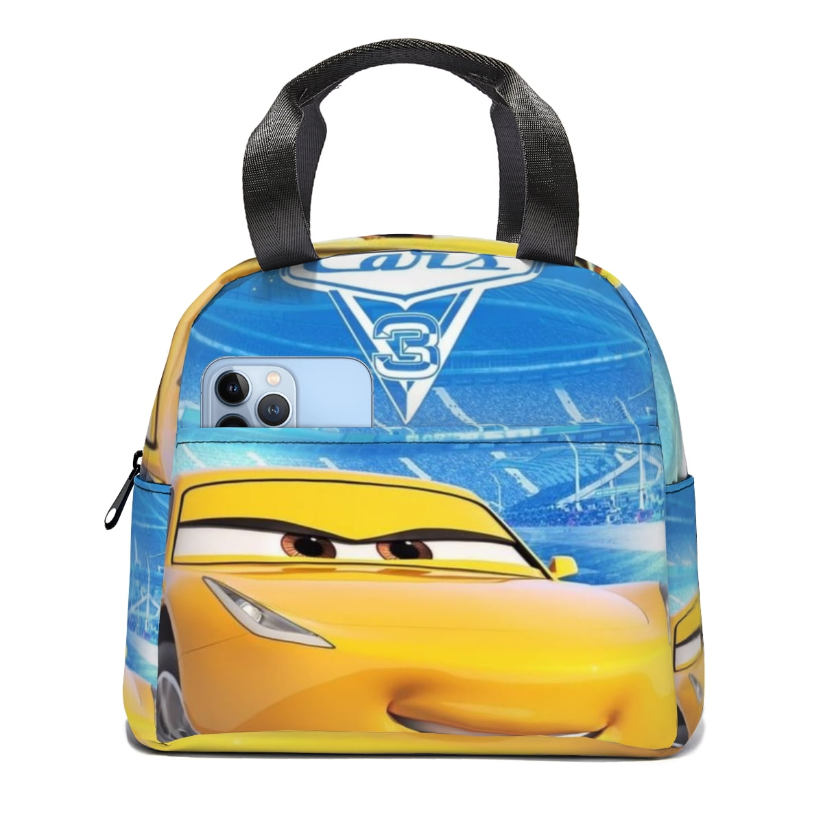 Cars Insulated Lunch Box Unisex Reusable Lunch Box Portable Thermal Food Bag with Side Bag ...