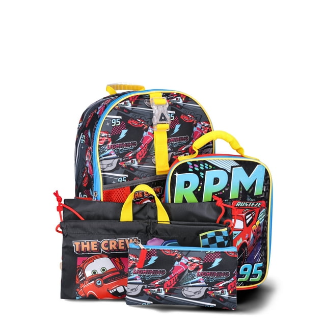 Cars Kids 14” Light Up Backpack 4-Piece Set, Multi-color - Walmart.com
