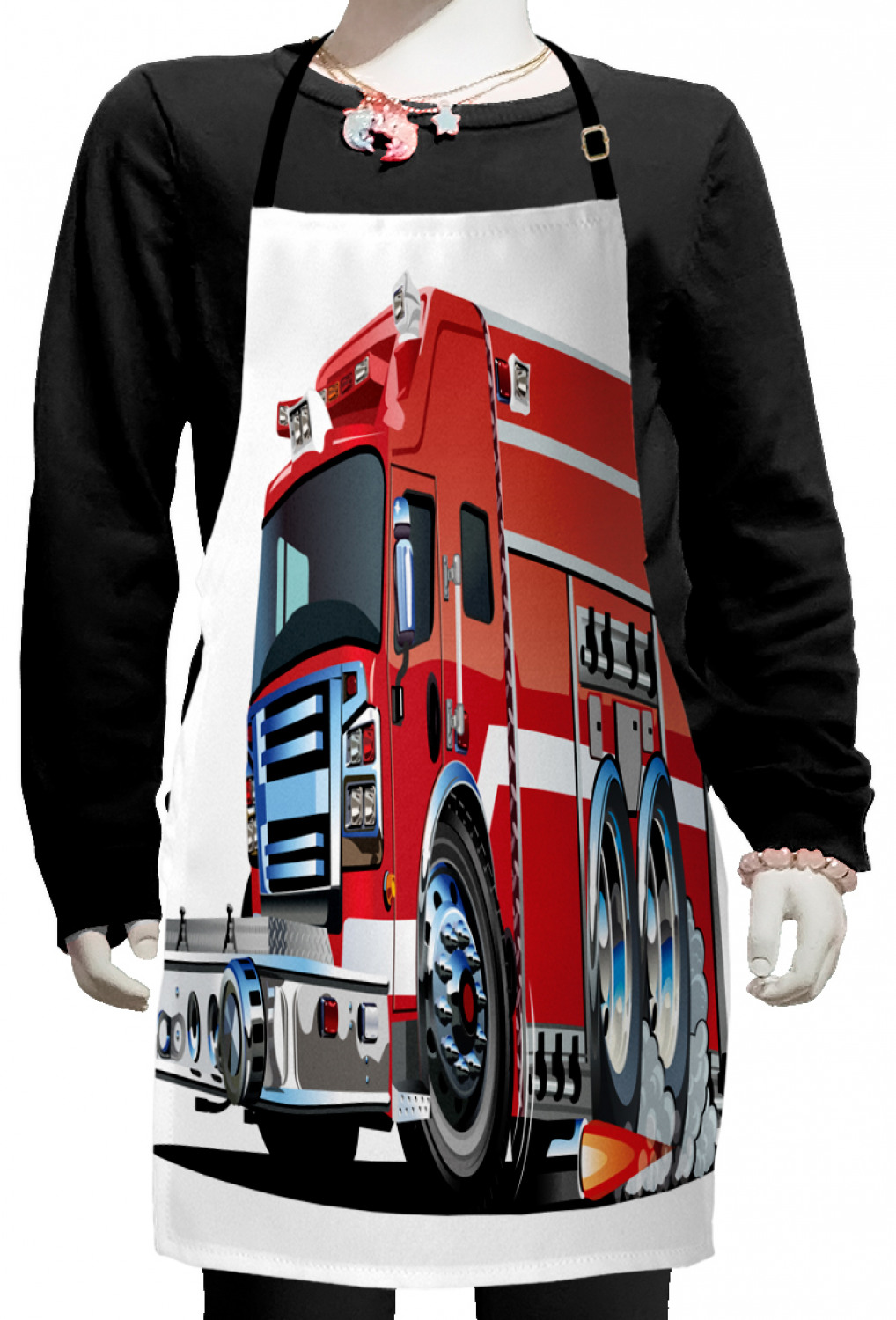 Cars Kids Apron, Big Fire Truck Emergency Equipments Universal Safety ...