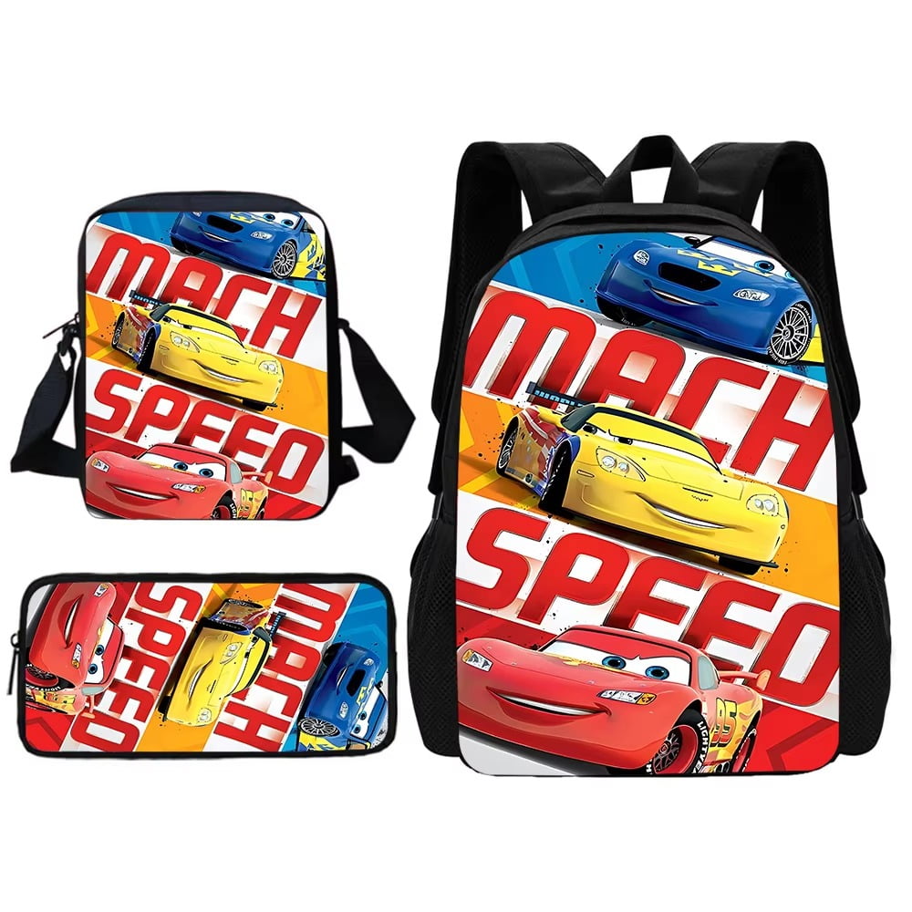 Cars-Lightning Backpack 3 Piece Set Travel Daypack Combination, Back to ...