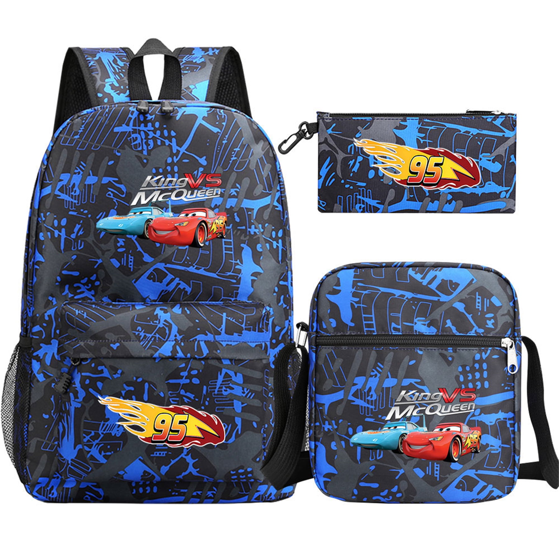 Cars Lightning McQueen Backpack+Shoulder Bag+Small Case,Student 3 in 1 ...
