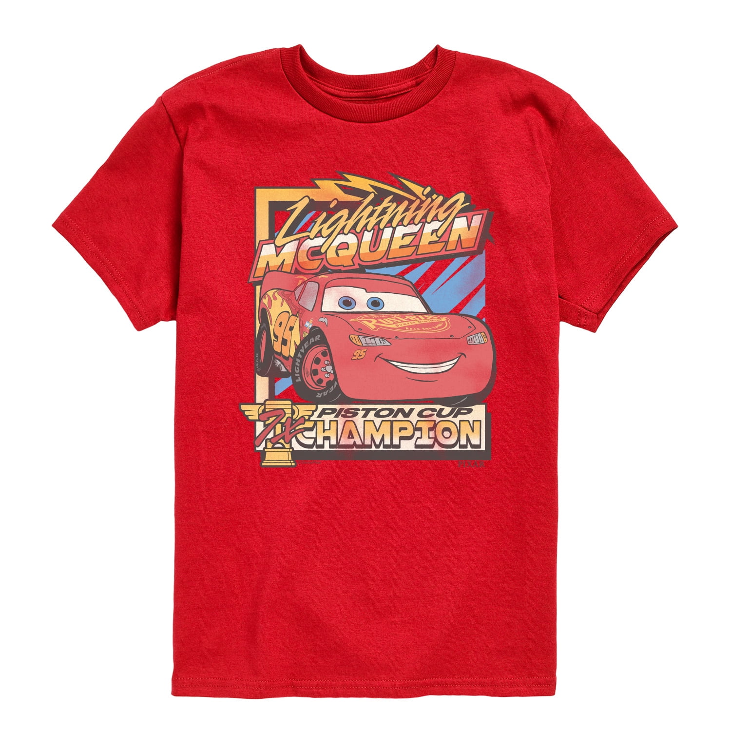 Cars - Lightning McQueen Champion - Youth Boys Short Sleeve Graphic T ...
