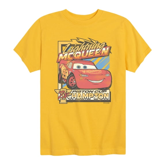 Cars - Lightning McQueen Champion - Youth Boys Short Sleeve Graphic T ...