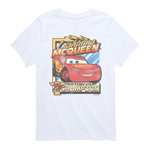 Cars - Lightning McQueen Champion - Youth Boys Short Sleeve Graphic T ...