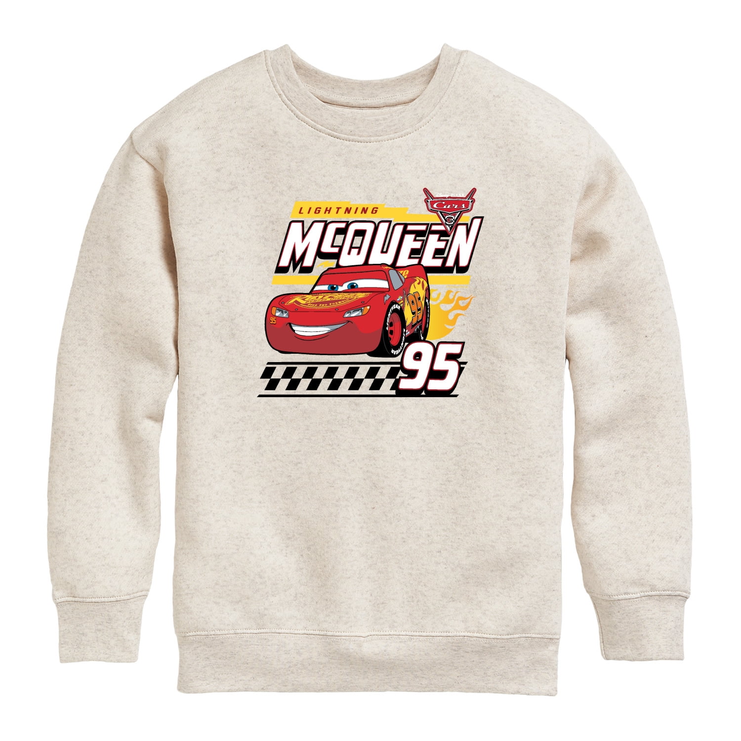 Cars - Lightning McQueen Decal - Toddler Boys Fleece Crew Sweatshirt ...
