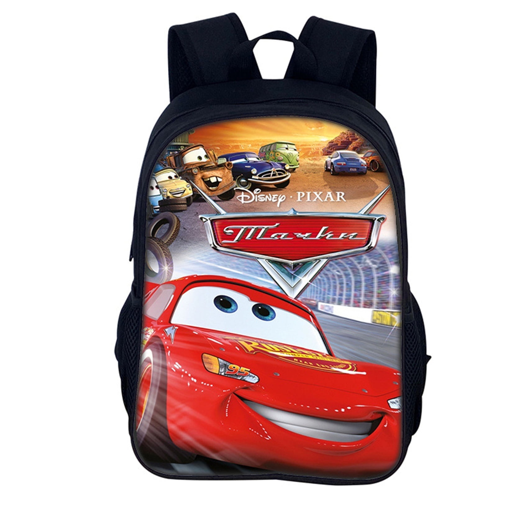 Cars Lightning McQueen Graphic Knapsack Water Resistant Bookbag ...