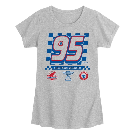 Cars - Lightning McQueen Jersey - Youth Girls Fitted Short Sleeve T ...