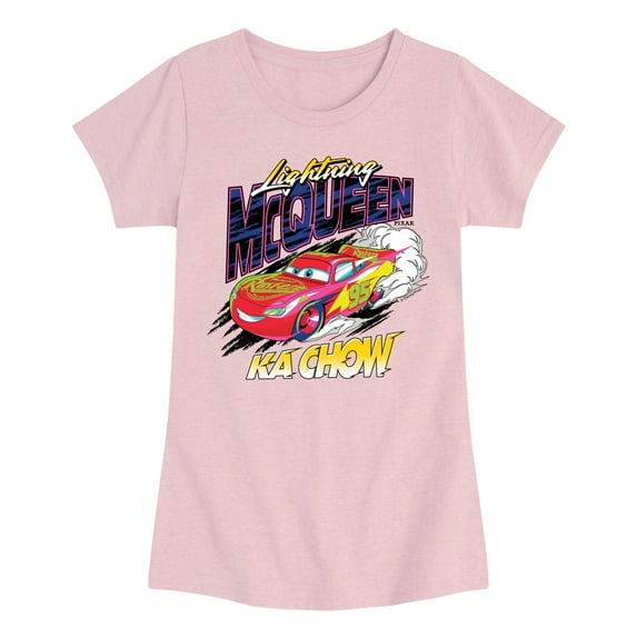 Cars - Lightning McQueen Kachow - Youth Girls Fitted Short Sleeve T ...
