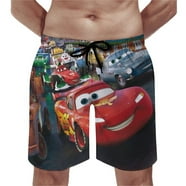 Disney Cars Little Boys' Lightning McQueen Swim Trunks, Sizes 4-7 ...