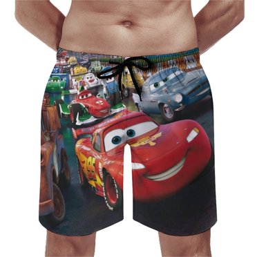 Disney Cars Little Boys' Lightning McQueen Swim Trunks, Sizes 4-7 ...