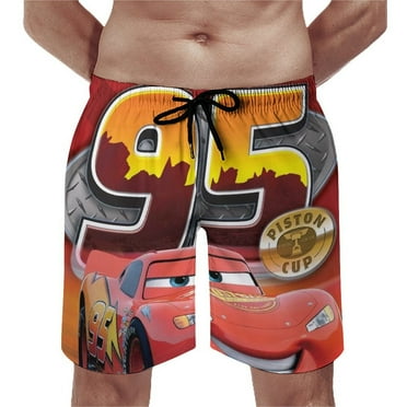 Disney Cars Little Boys' Lightning McQueen Swim Trunks, Sizes 4-7 ...