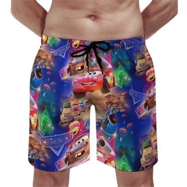 Disney Cars Little Boys' Lightning McQueen Swim Trunks, Sizes 4-7 ...