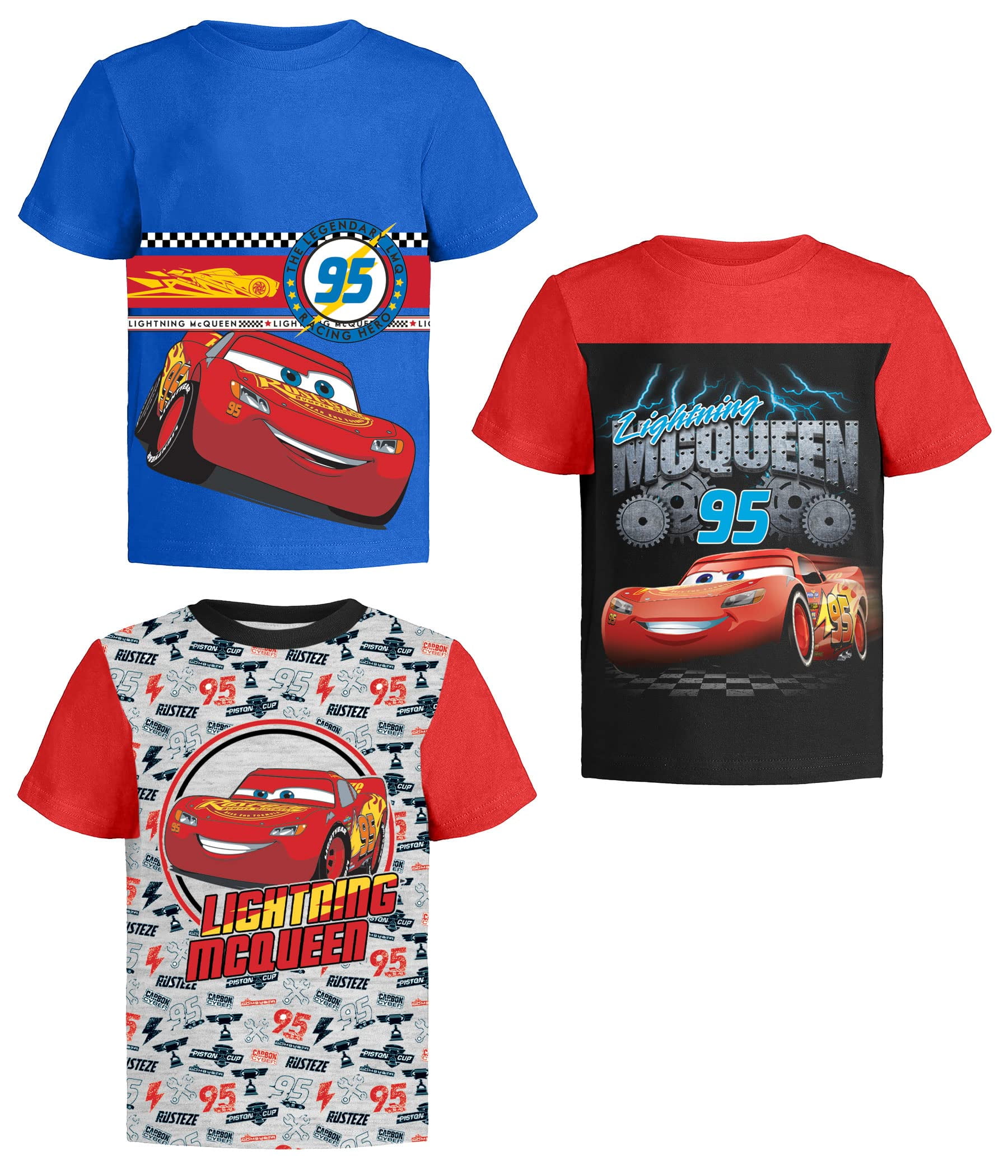 Cars Lightning McQueen Pixar Graphic T-Shirts (3 Pack) Outfits Toddlers ...