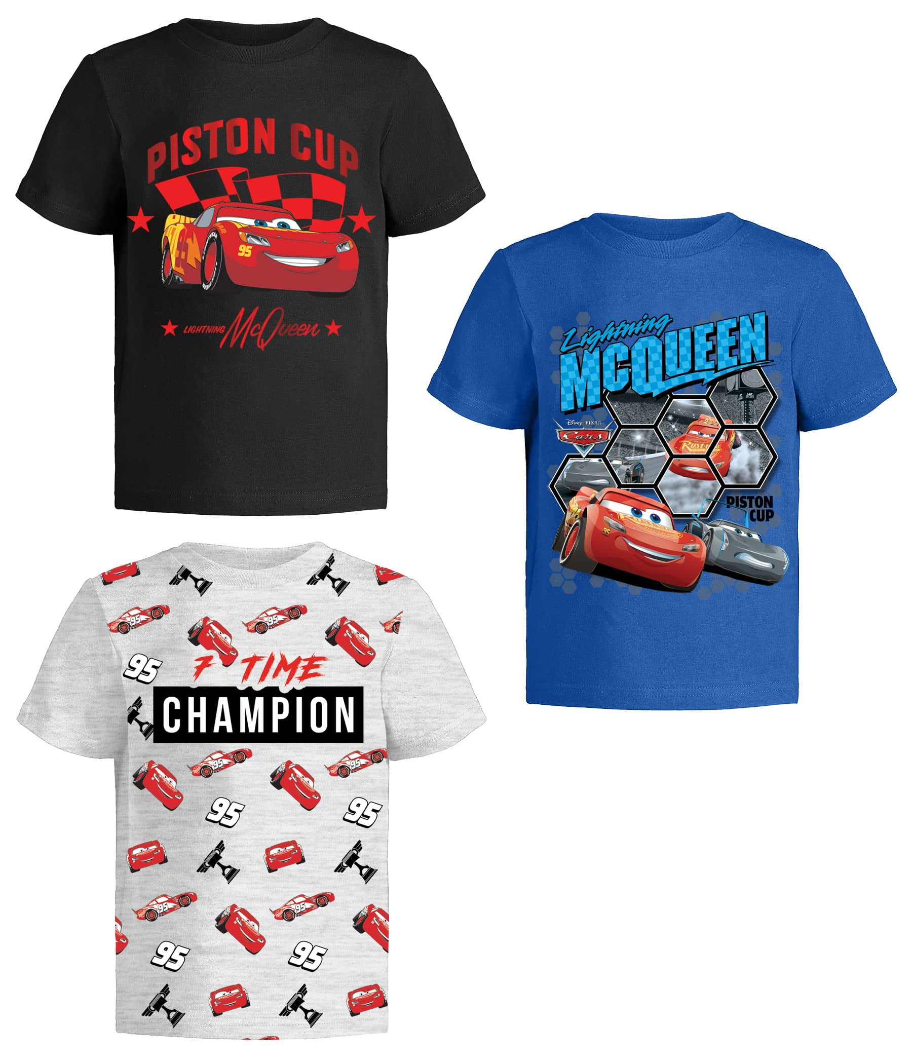 Cars Lightning McQueen Pixar Graphic T-Shirts (3 Pack) Outfits Toddlers ...