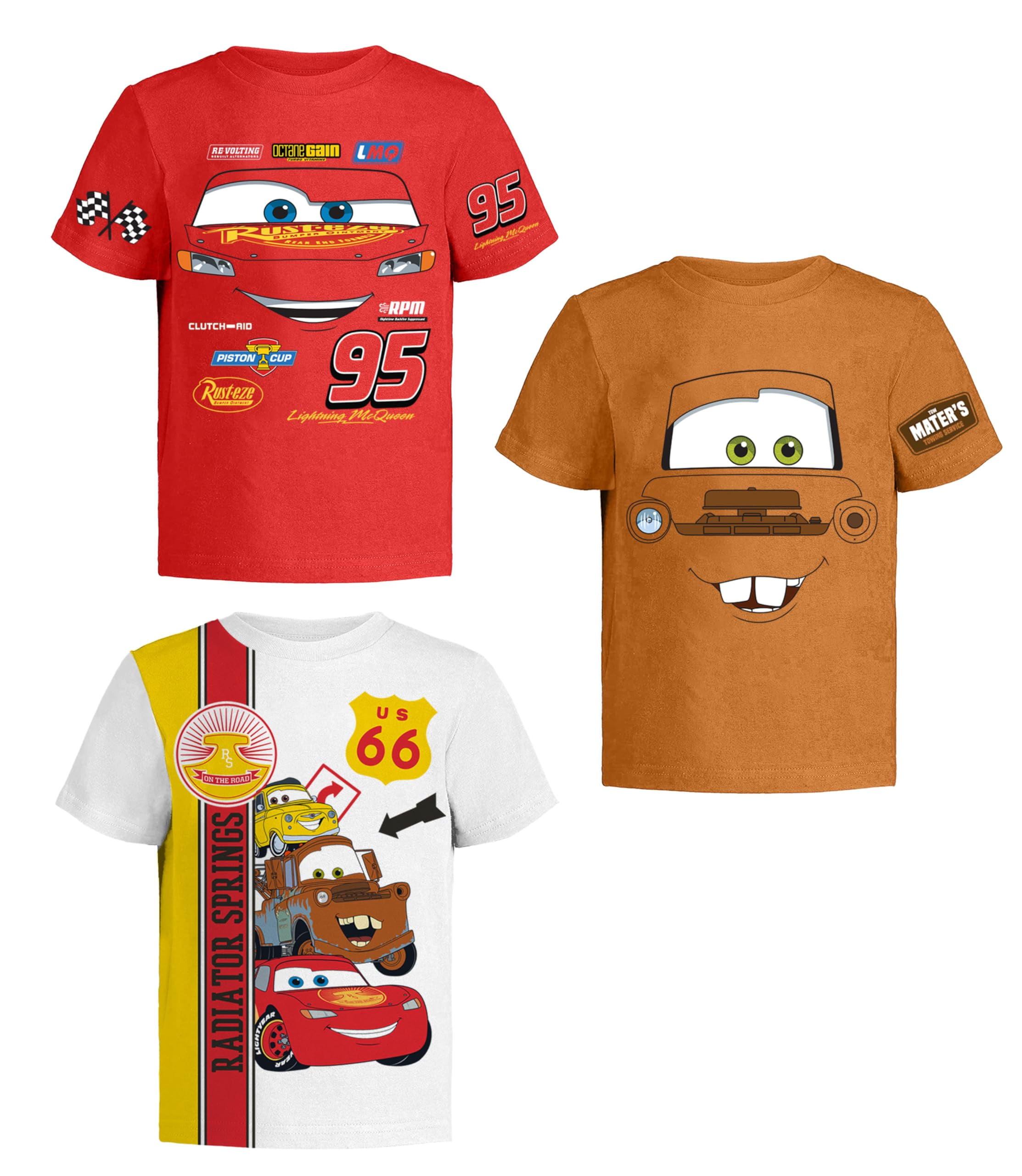 Cars Lightning McQueen Pixar Graphic T-Shirts (3 Pack) Outfits Toddlers ...