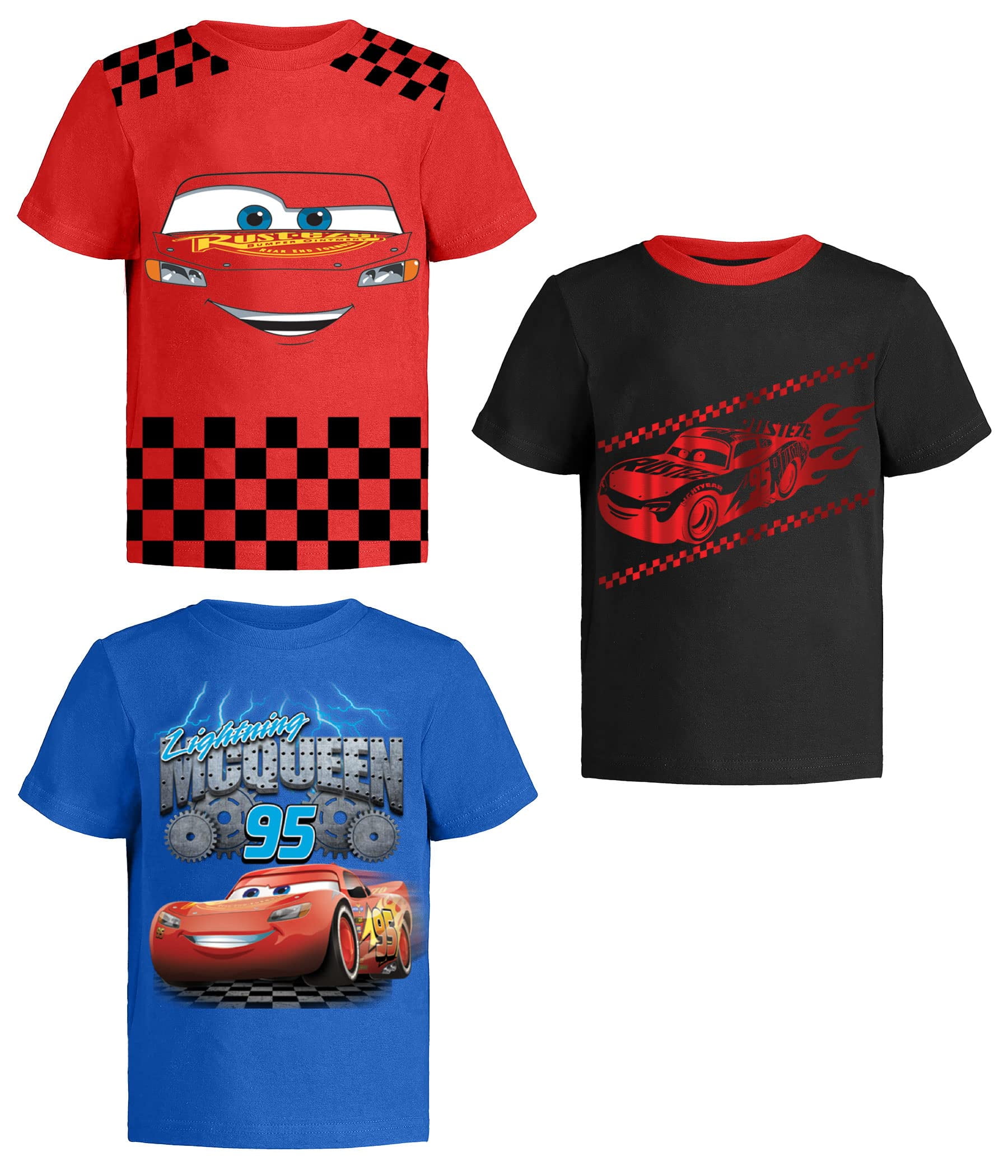 Cars Lightning McQueen Pixar Graphic T-Shirts (3 Pack) Outfits Toddlers ...
