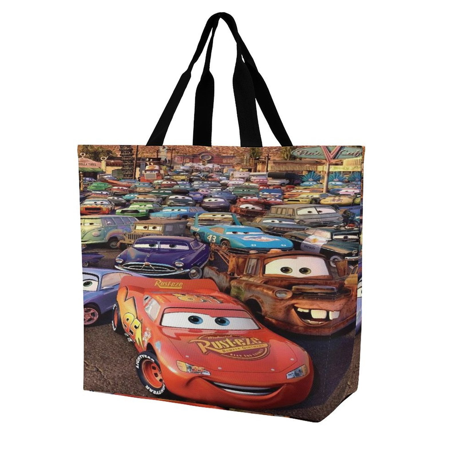 Cars Lightning McQueen Print Bag Shoulder Shopping Bag Canvas Tote Bag ...
