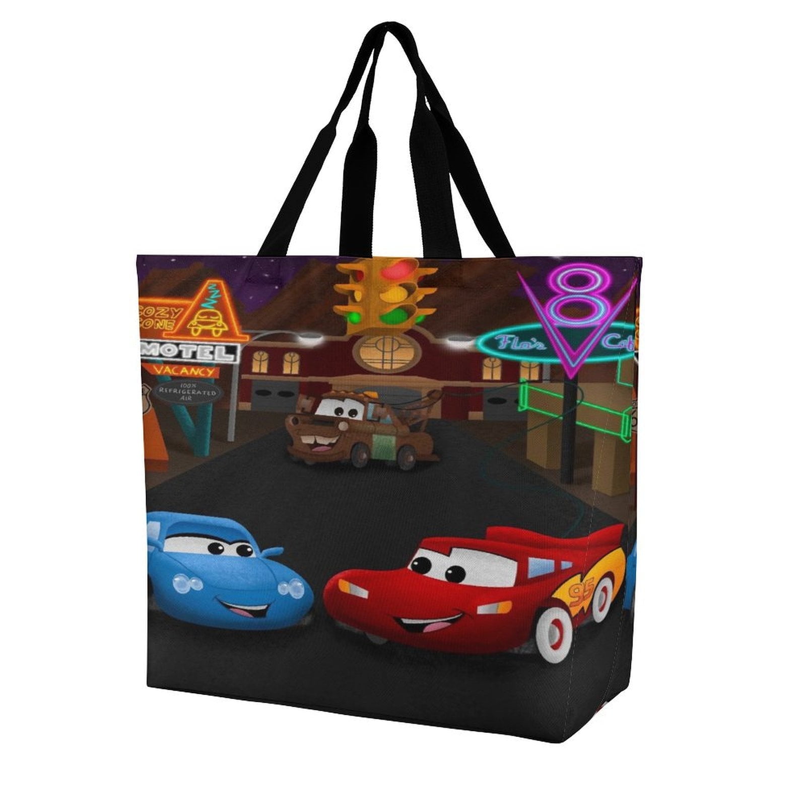 Cars Lightning McQueen Print Bag Shoulder Shopping Bag Canvas Tote Bag ...