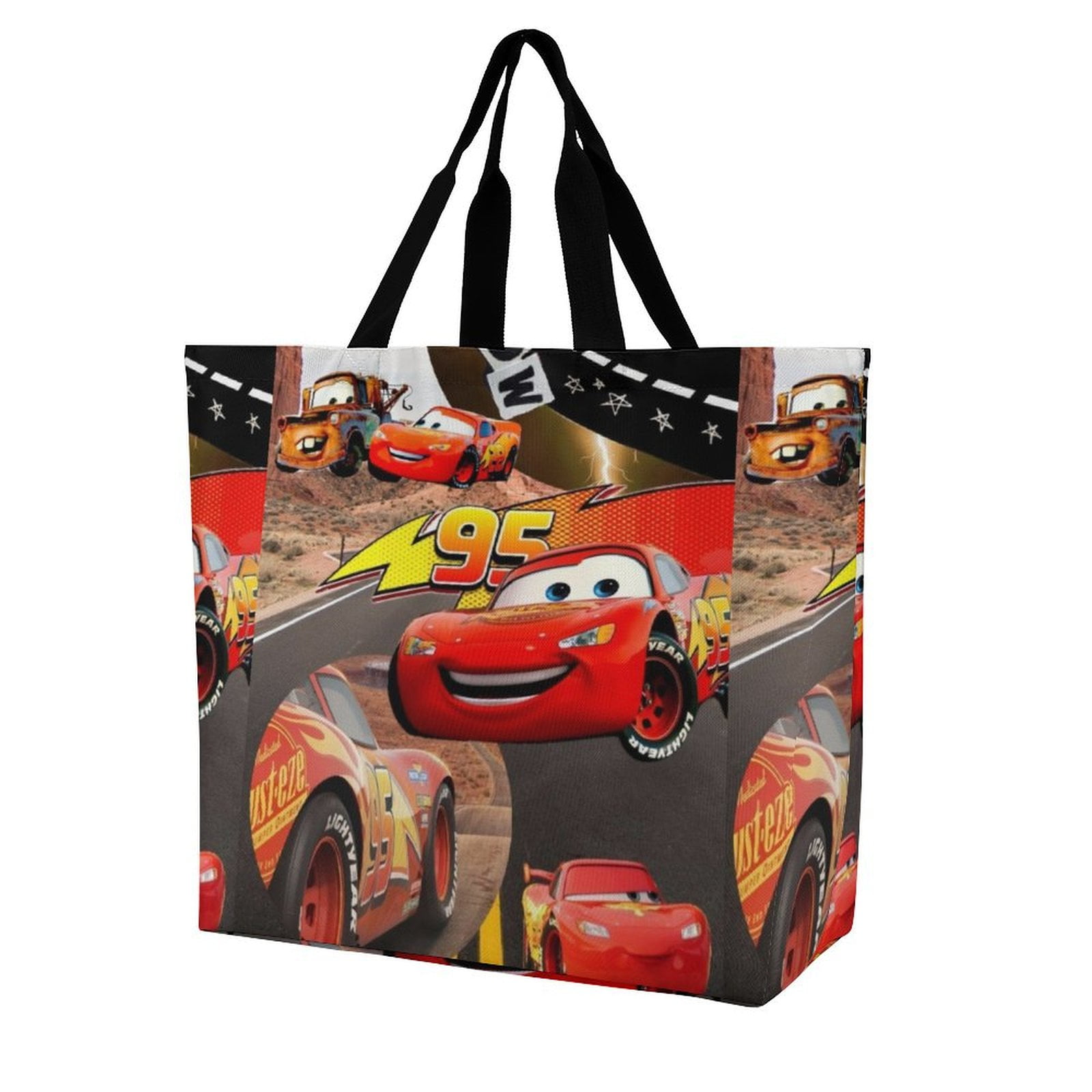 Cars Lightning McQueen Print Bag Shoulder Shopping Bag Canvas Tote Bag ...