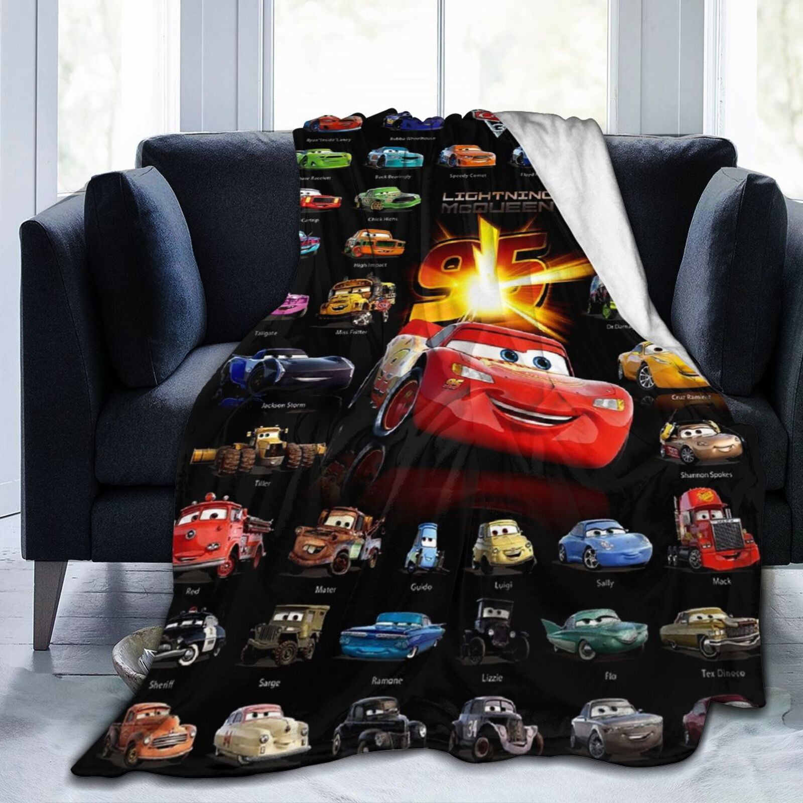 Cars Lightning Mcqueen Blanket 50"X40" Soft Cozy Warm All Season Thicken Bed Blankets Air ...