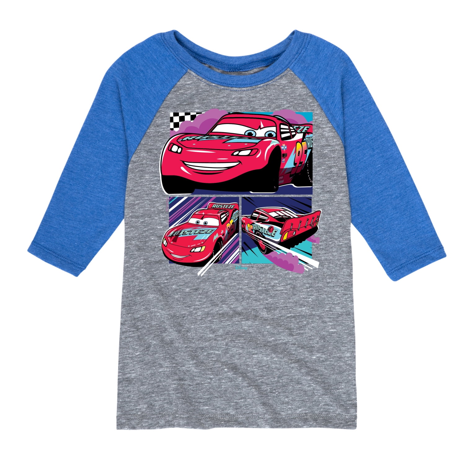 Cars - Lightning Mcqueen Finish Line - Toddler & Youth Raglan Graphic T-Shirt - Walmart.com