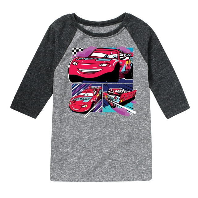 Cars - Lightning Mcqueen Finish Line - Toddler & Youth Raglan Graphic T ...
