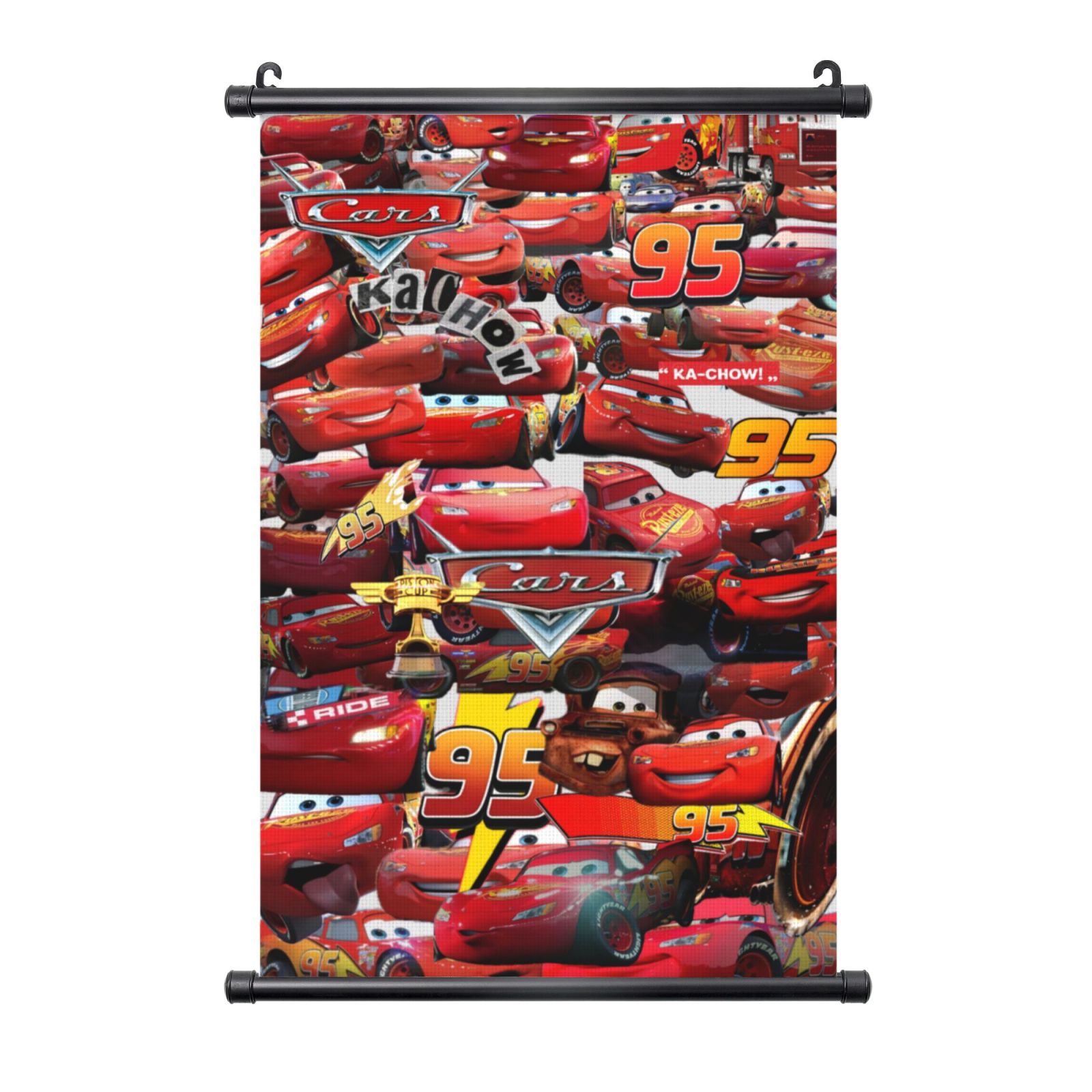 Cars Lightning Mcqueen Posters Wall Hanging Black Plastic Shaft Poster ...